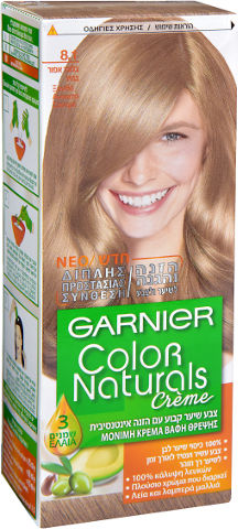 לקנות צבע לשיער Garnier Color Naturals - גוון 8.1 בלונד אפרפר בהיר ...