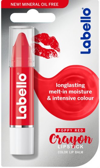 לקנות שפתון לחות צבעוני Labello Crayon דגם Poppy Red - משקל 3 גרם ...