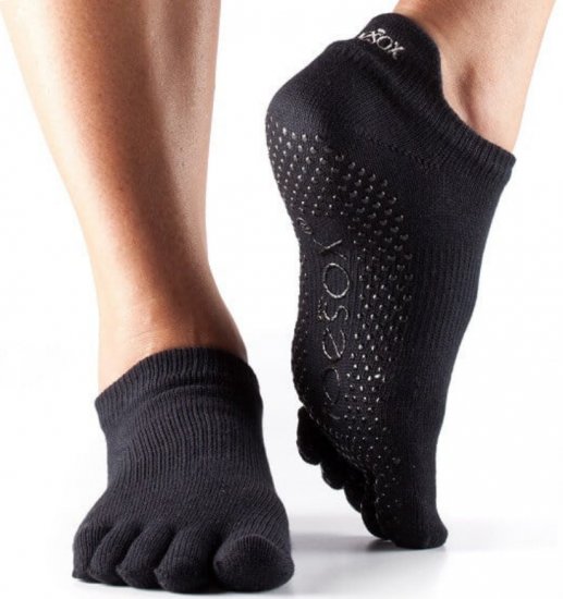 לקנות גרבי אחיזה 5 אצבעות Toesox Full Toe Low Rise מידה M צבע שחור ...