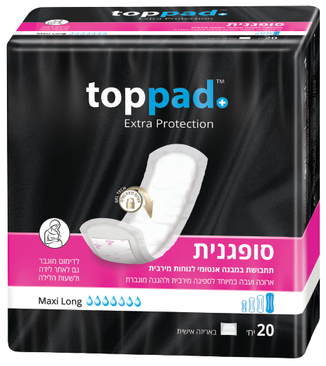 לקנות תחבושת היגיינית מבית Top Pad במידה מקסי לונג - סך הכל 15 תחבושות ...