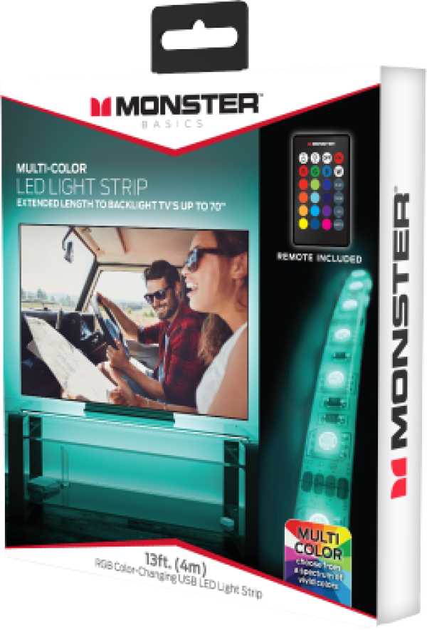 לקנות רצועת לד צבעונית RGB כולל שלט - אורך 4 מטר מבית Monster - Giftim ...