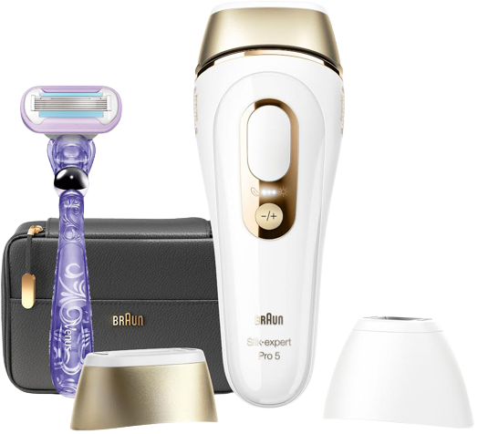 לקנות מסיר שיער עם 2 ראשי טיפול PL5147 + סכין גילוח ותיק אחסון אופנתי ...