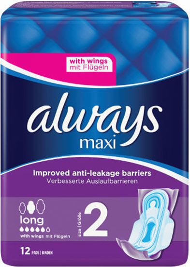 לקנות תחבושות Always Maxi Long עם כנפיים - בסך הכל 12 תחבושות - Giftim ...