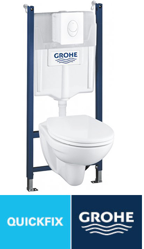 לקנות סט הדחה לשירותים 4 ב-1 התקנה סמויה דגם Solido Compact מבית GROHE ...