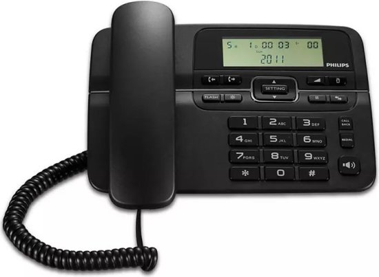 לקנות טלפון שולחני Philips Corded Dect Phone M20B/00 - צבע שחור ...