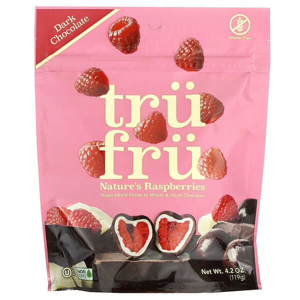 לקנות Tru Fru‏, Nature's Raspberries, שוקולד טרי טרי, לבן מריר, 119 גרם ...
