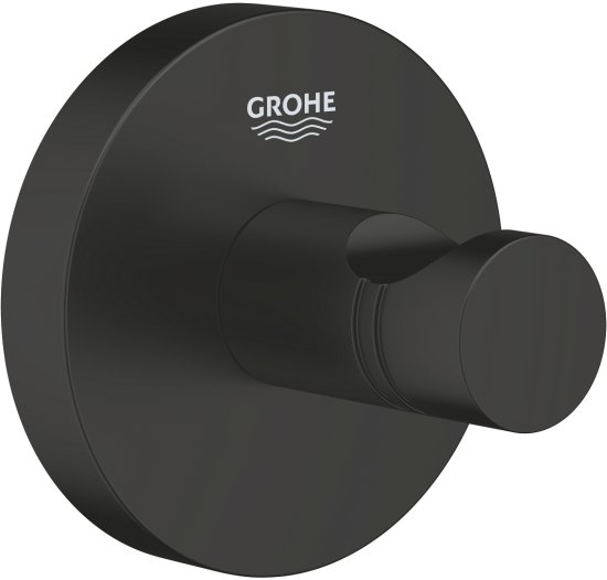 לקנות מתלה לחלוק GROHE דגם QuickFix Glue or Screw Start - צבע שחור מט ...
