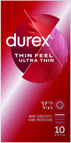 לקנות Durex - קונדומים Thin Feel Ultra Thin - סך הכל 10 יחידות - Giftim ...
