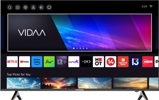 לקנות טלוויזיה חכמה Telefunken 55 Inch UHD QLED Vidaa 4K TLEDDS-55 ...