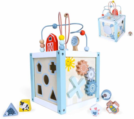 לקנות קוביית פעילות מעץ לפעוטות מבית Bali Toys - Giftim אונליין