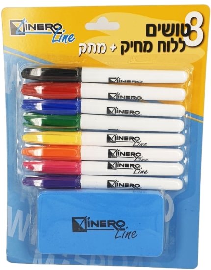 לקנות 8 טושים דקים ללוח מחיק + מחק Linero Line - Giftim אונליין